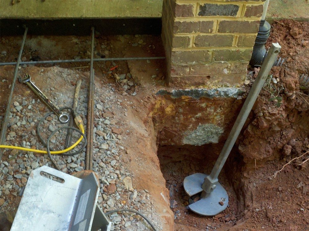 Winter Helical Pile Foundation Repair - Reynolds Contracting Virginia